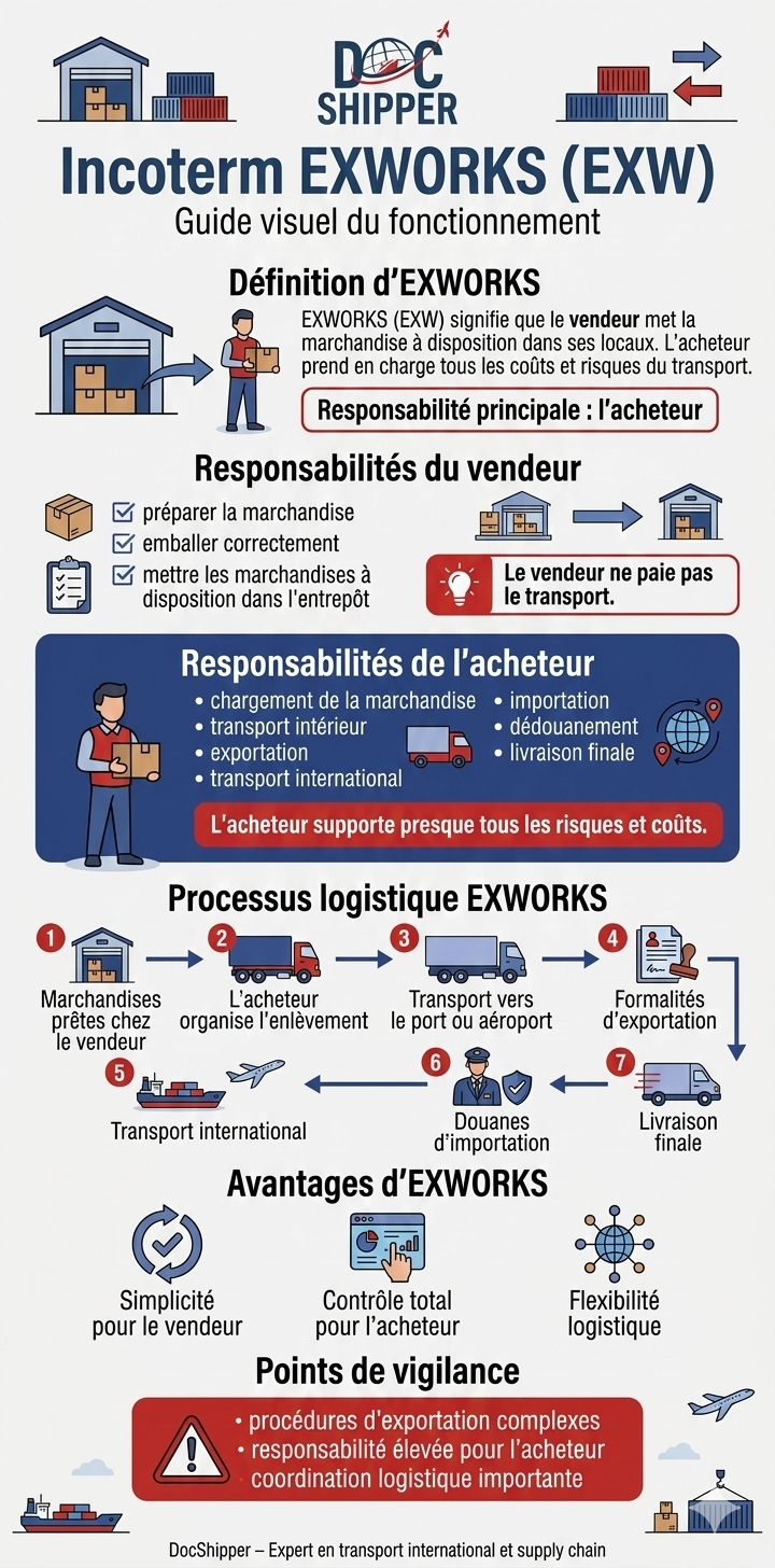 EXW Incoterm : définition et guide complet en 2026