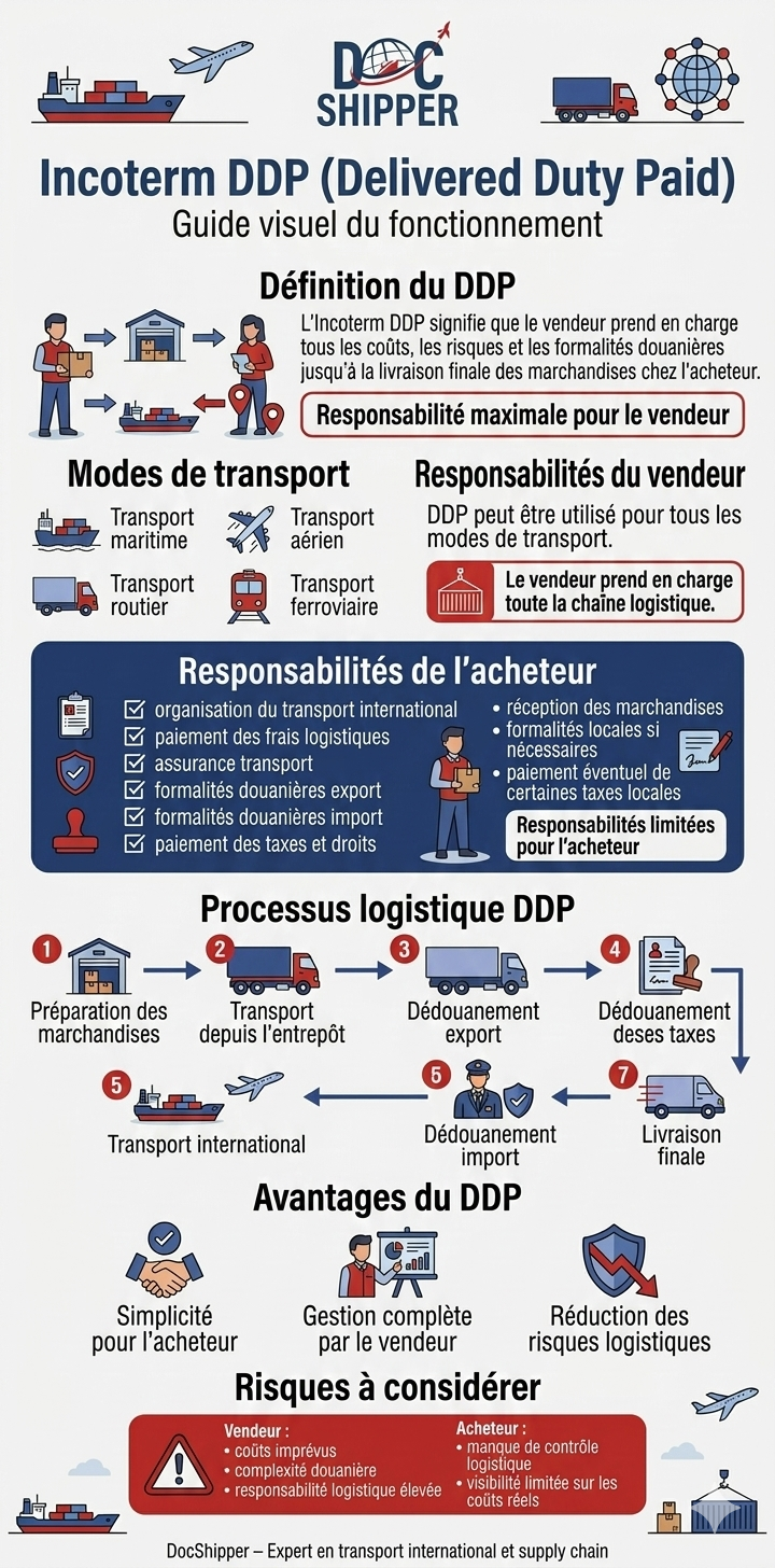 Incoterm DDP : définition, calcul et usage en 2026