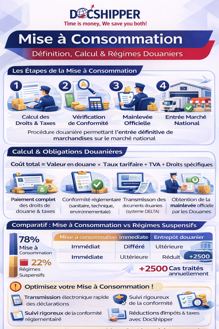 Mise à consommation : définition complète en 2026 DocShipper