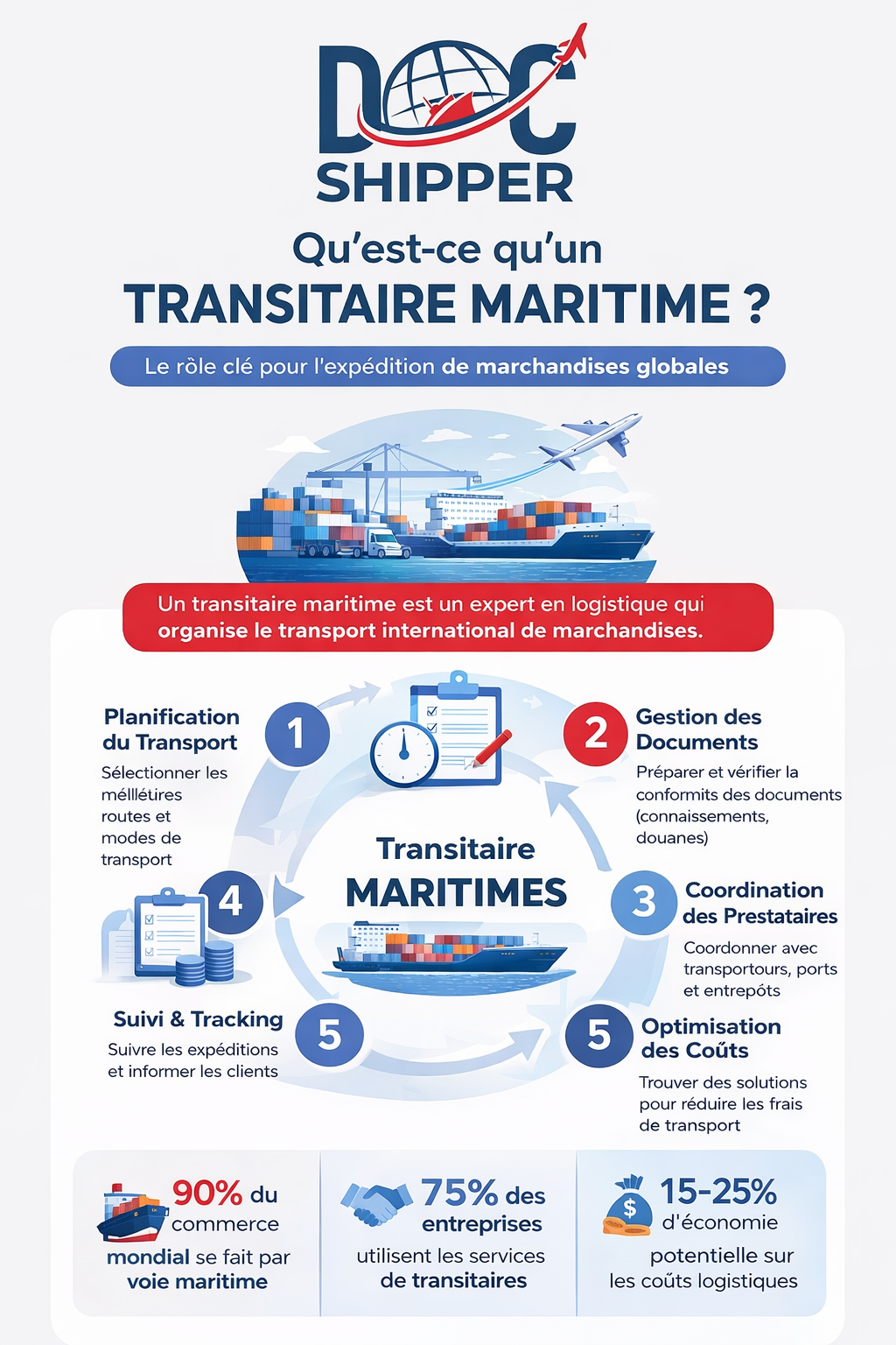 Transitaire Maritime : Définition & Rôle en 2026 | DocShipper
