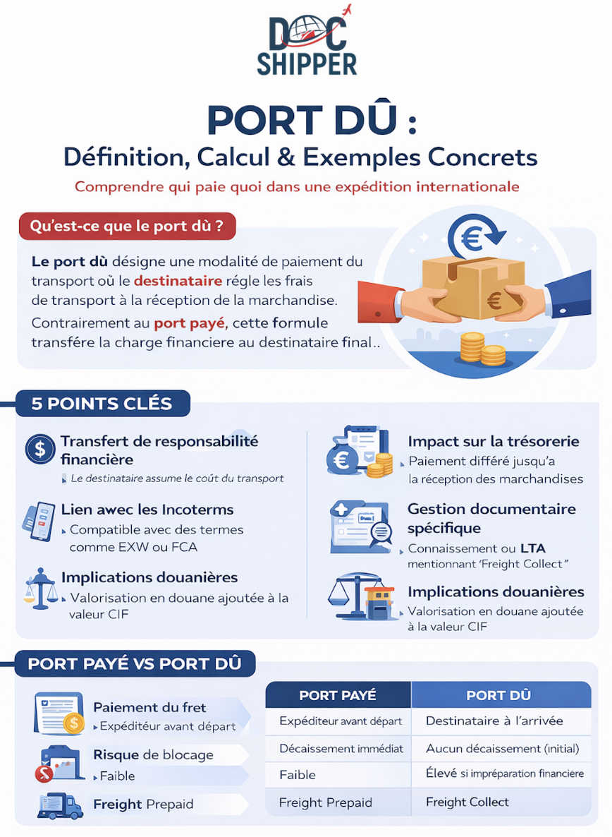 Port Dû : Définition et Calcul en 2026 | DocShipper